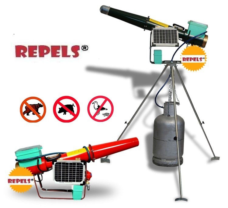 Solar Electronic Cannon with Rotary Tripod Scares Birds and Wildlife